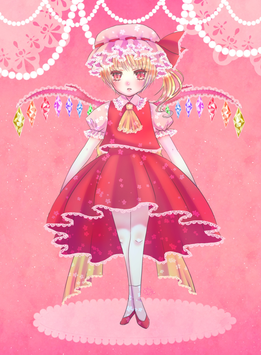 Safebooru - 1girl ascot crystal wings dress flandre scarlet frills full ...