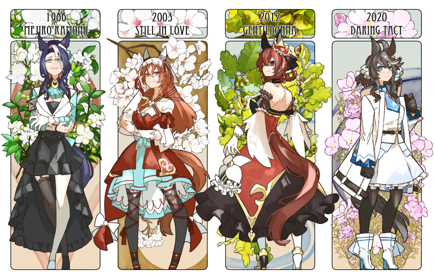 Safebooru - 2003 2012 2020 4girls animal ears asuka (junerabitts) black hair blue eyes blush ...