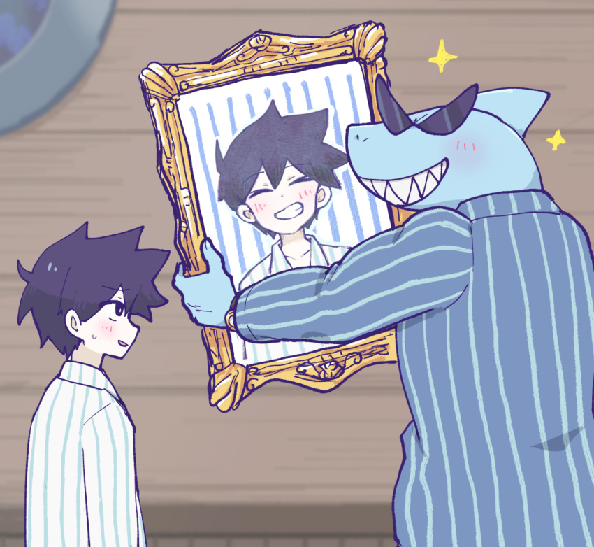 Safebooru - 2boys blush bright pupils doroidsan grin hero (headspace ...