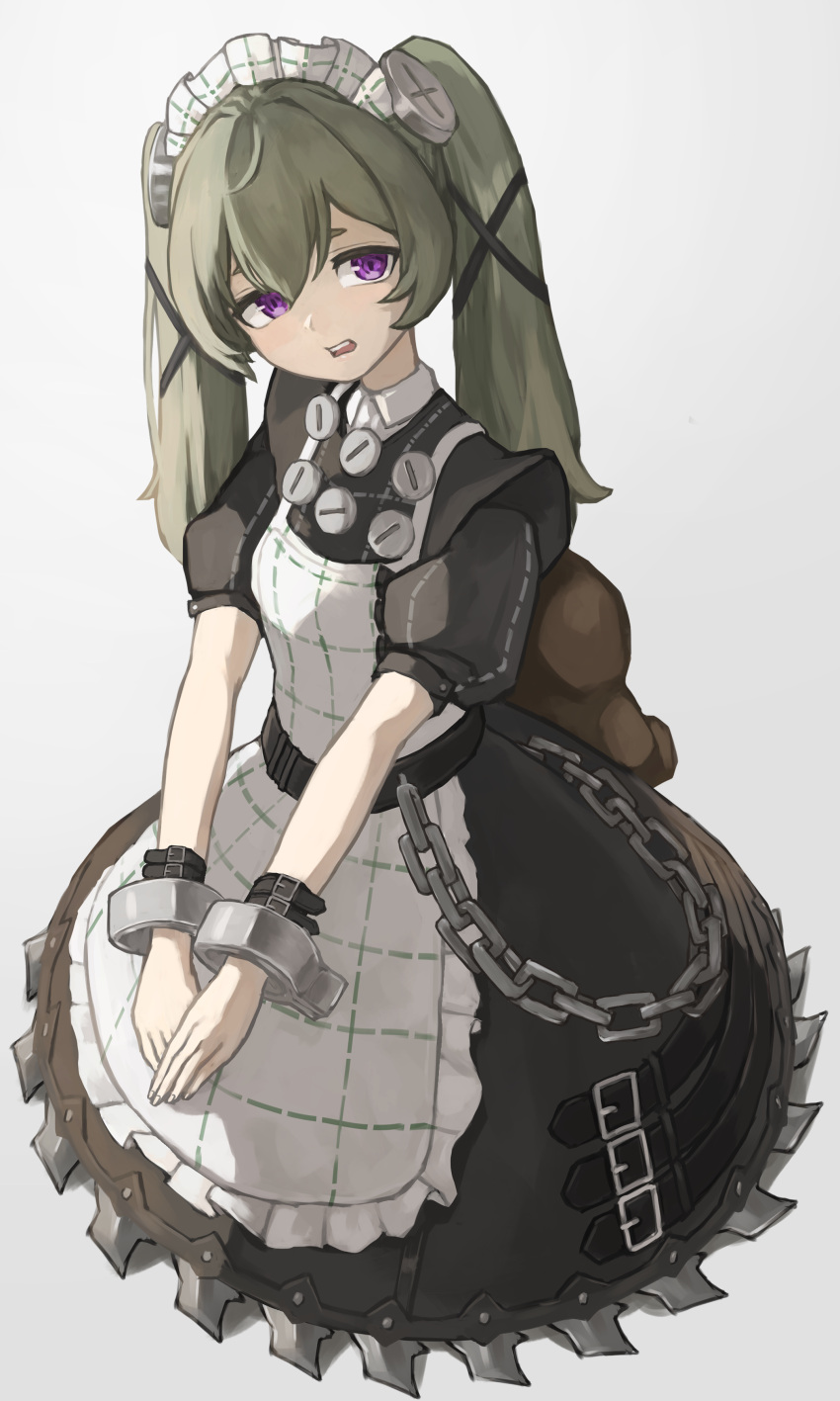 Safebooru - 1girl absurdres animal bag apron bear bag belt black belt black dress chain ...