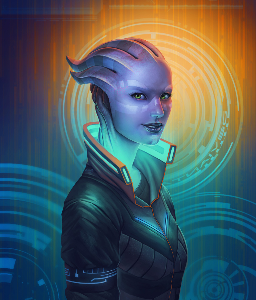 Safebooru - 1girl absurdres alien asari (mass effect) blue skin colored ...