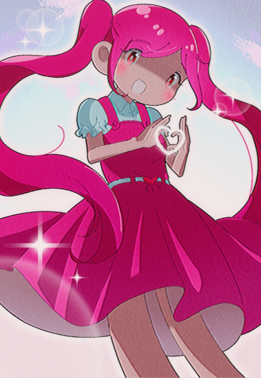 Safebooru - 1girl blush bow breasts dress heart highres long hair ...