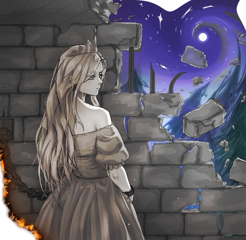 Safebooru - 1girl absurdres alpha transparency bare shoulders chain ...