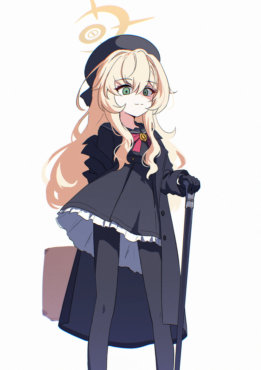 Safebooru - 1girl absurdres beret black coat black dress black gloves black hat black pantyhose ...
