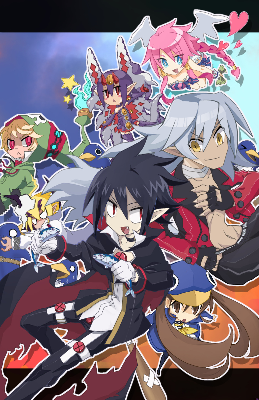 Safebooru - 3girls 4boys akutare (disgaea) angel angel wings animal ...