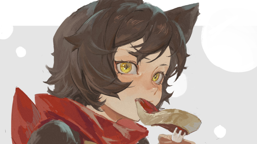 Safebooru - absurdres animal ears black fur black hair body fur cat ears cat girl dungeon meshi ...