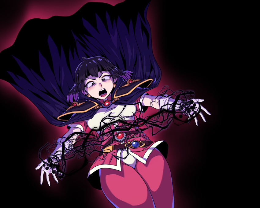 Safebooru - 1girl armor belt black cape black giraffe black hair black headband brown belt cape ...