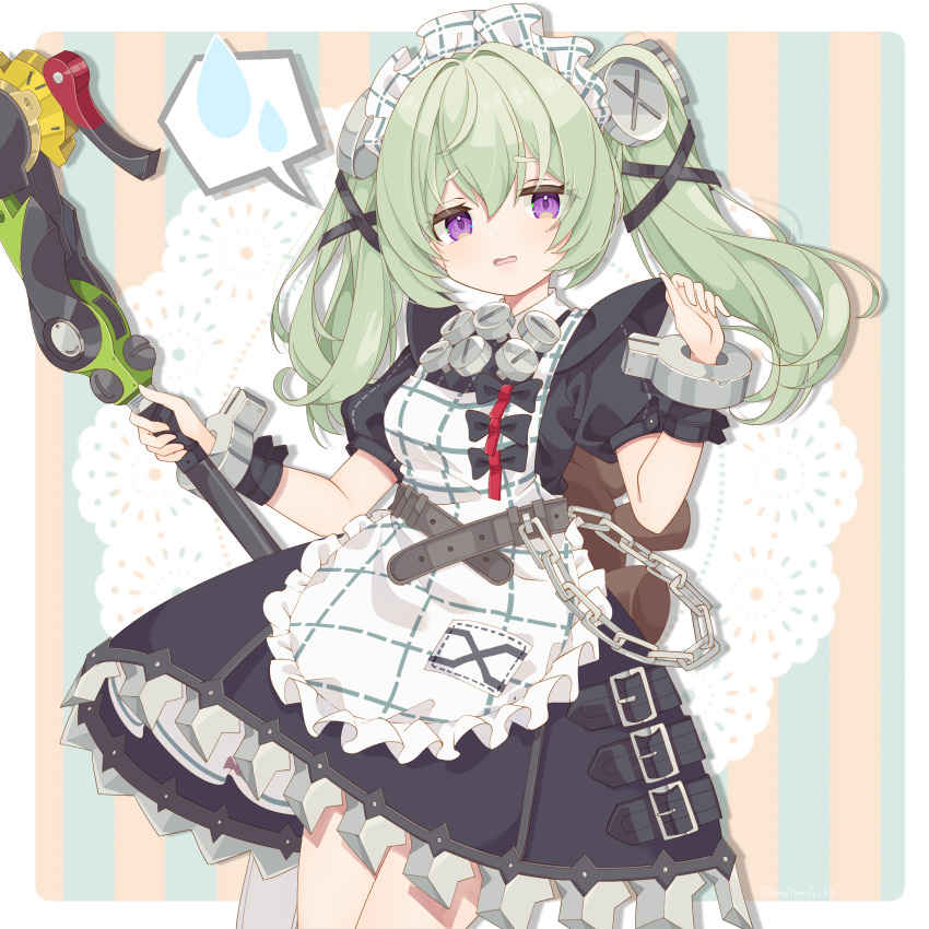 Safebooru - 1girl absurdres apron commentary request corin wickes green hair highres holding ...