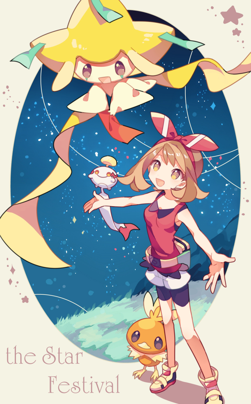 Safebooru - 1girl black shorts brown eyes brown hair chimecho hairband ...