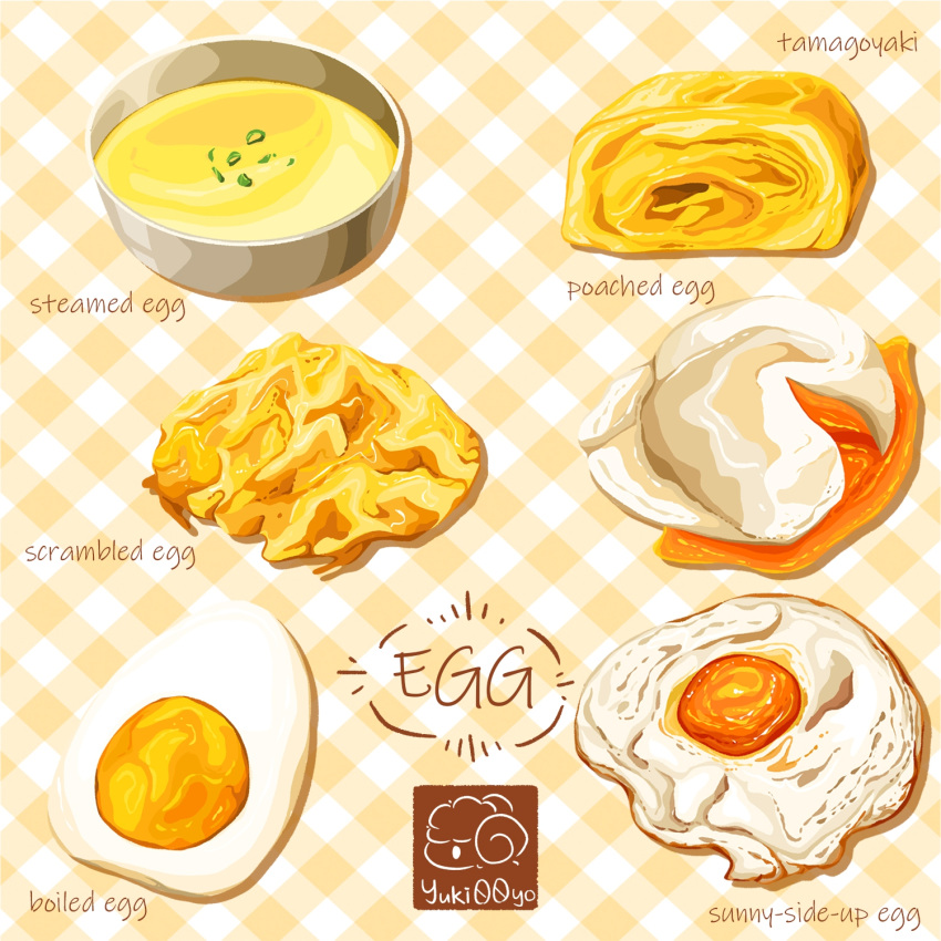 Safebooru - artist logo egg (food) egg yolk food food focus food name ...