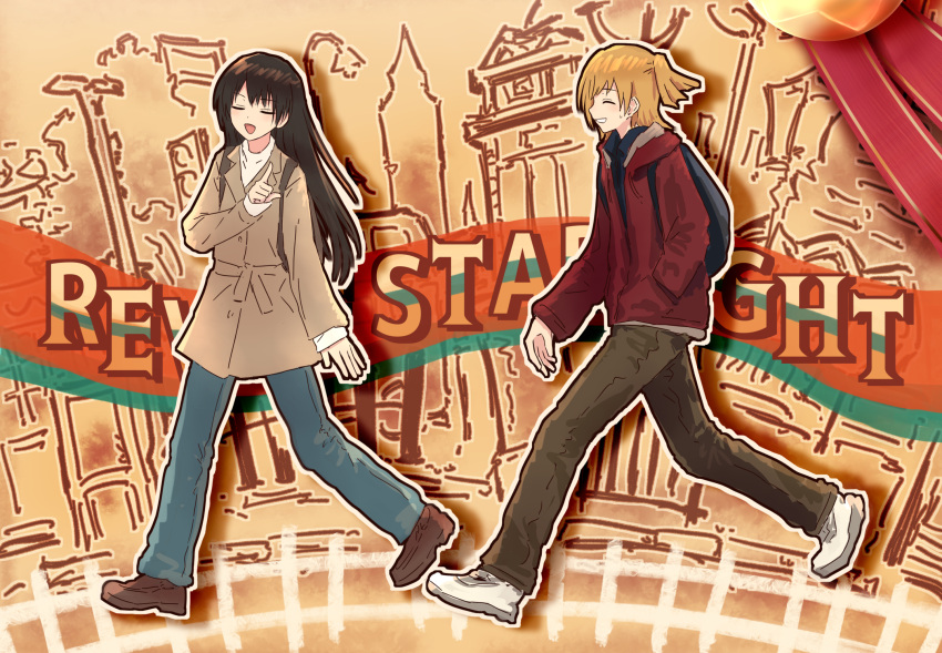 Safebooru - 2girls ^ ^ backpack bad id bad twitter id bag black bag ...