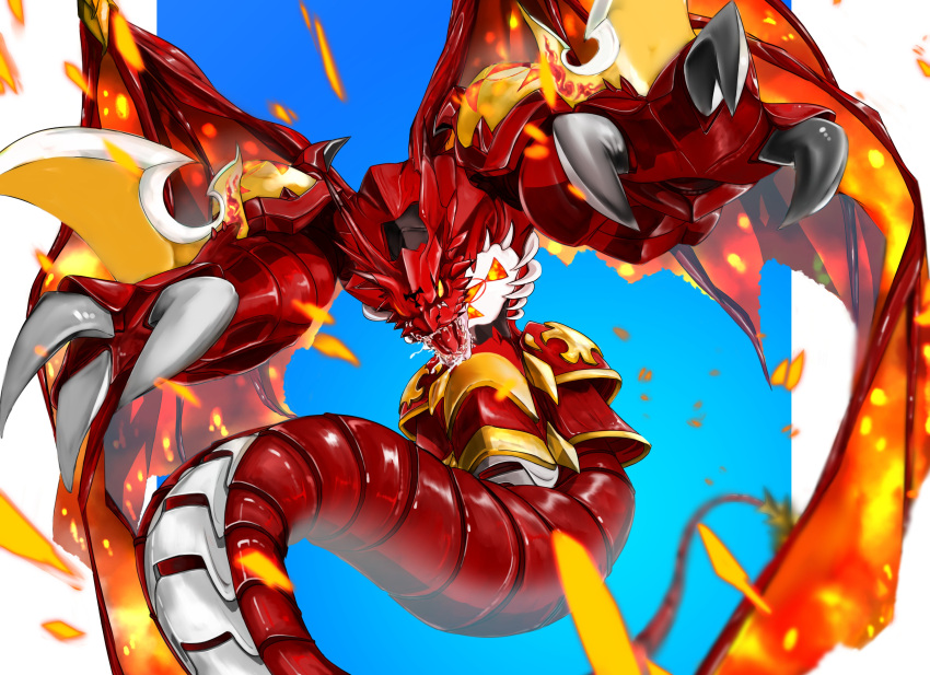 Safebooru - absurdres blue background border colored skin digimon ...