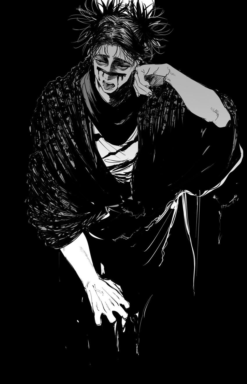 Safebooru - 1boy black background black eyes black hair choso (jujutsu ...