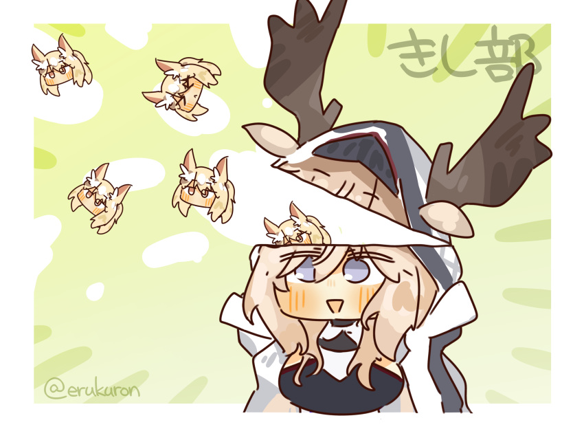 Safebooru - 1girl animal ears antlers arknights blonde hair blue eyes ...