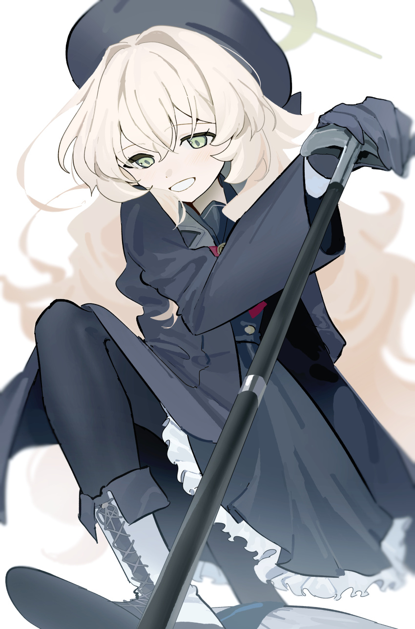 Safebooru - 1girl 1other absurdres beret black coat black gloves black hat black pantyhose black ...