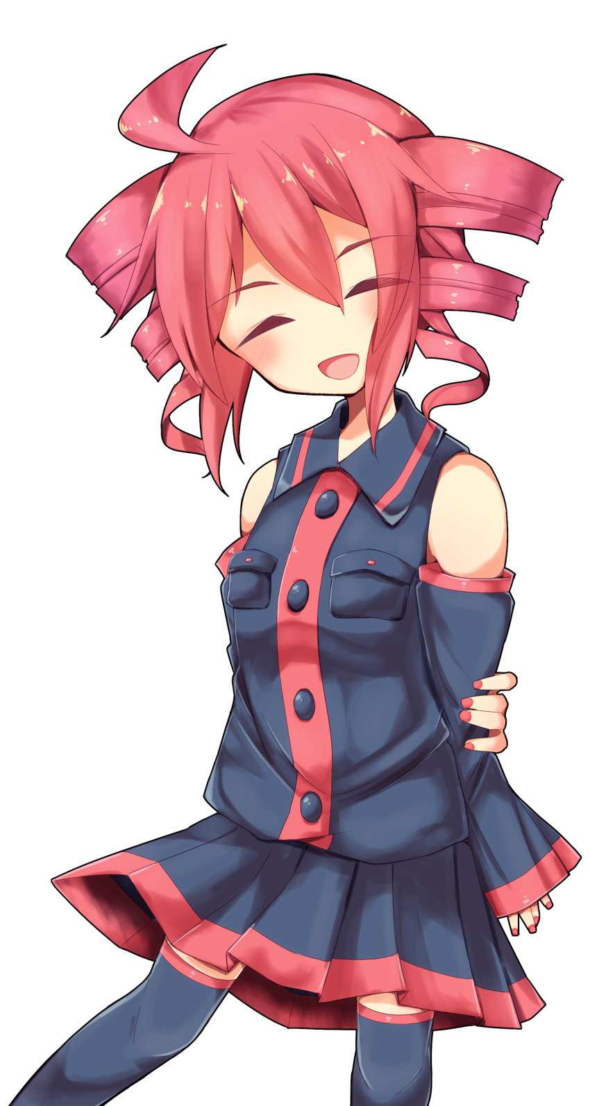 Safebooru - 1girl absurdres ahoge breast pocket closed eyes collared shirt detached sleeves ...