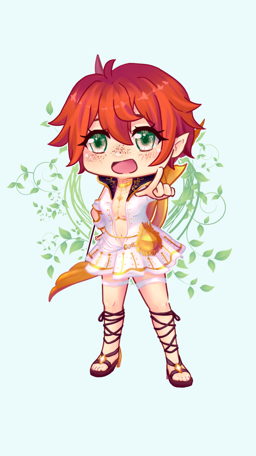 Safebooru - #loreley dovah #shulepop absurdres archery bow chibi elf freckles green eyes highres ...