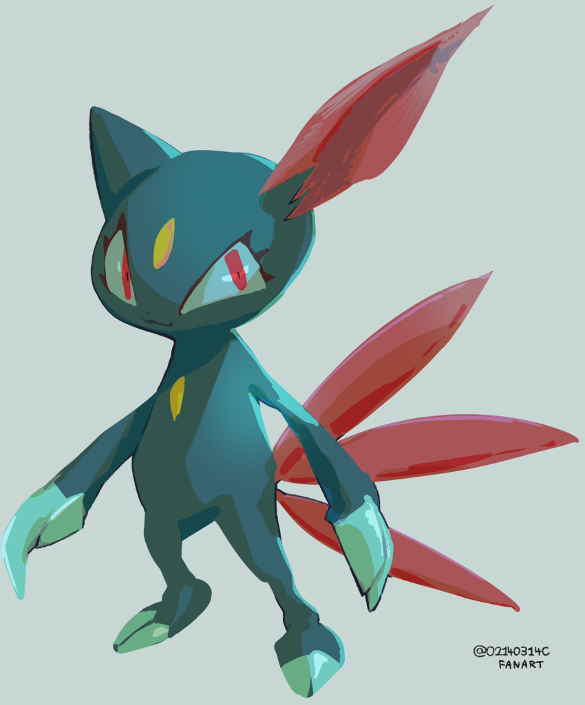 Safebooru - :3 claws closed mouth commentary request full body grey ...