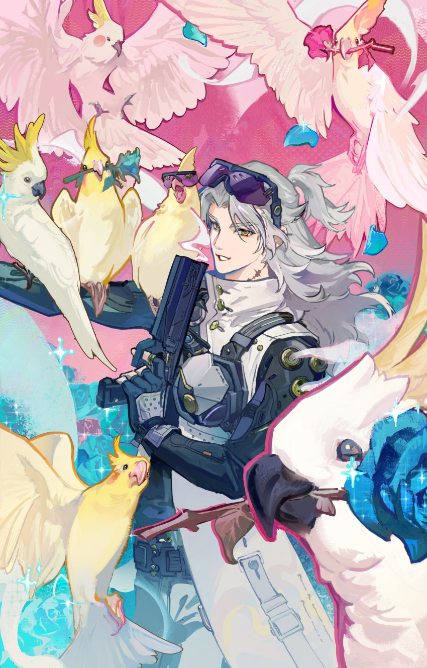 Safebooru - 1boy aalto (wuthering waves) absurdres belt bird blue ...