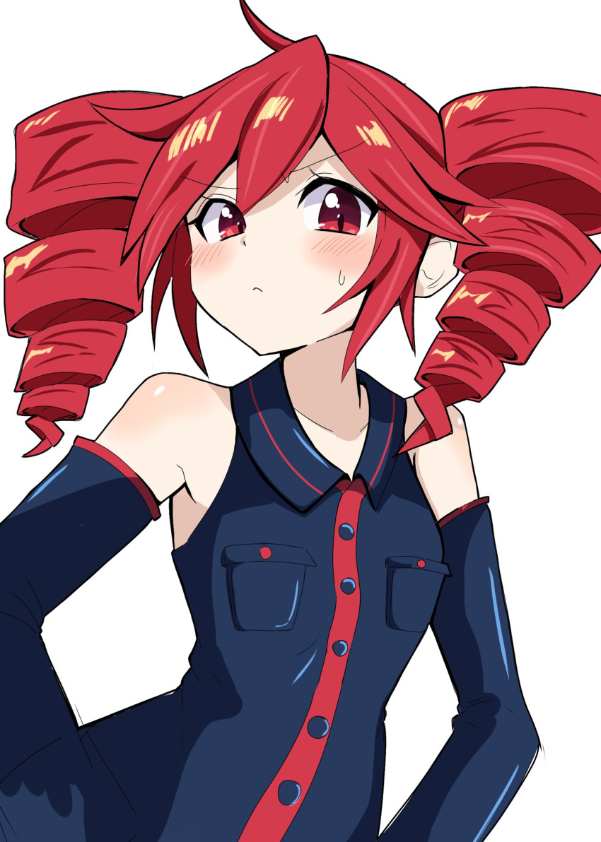 Safebooru - 1girl ahoge bare shoulders black shirt chibiharin collarbone commentary detached ...