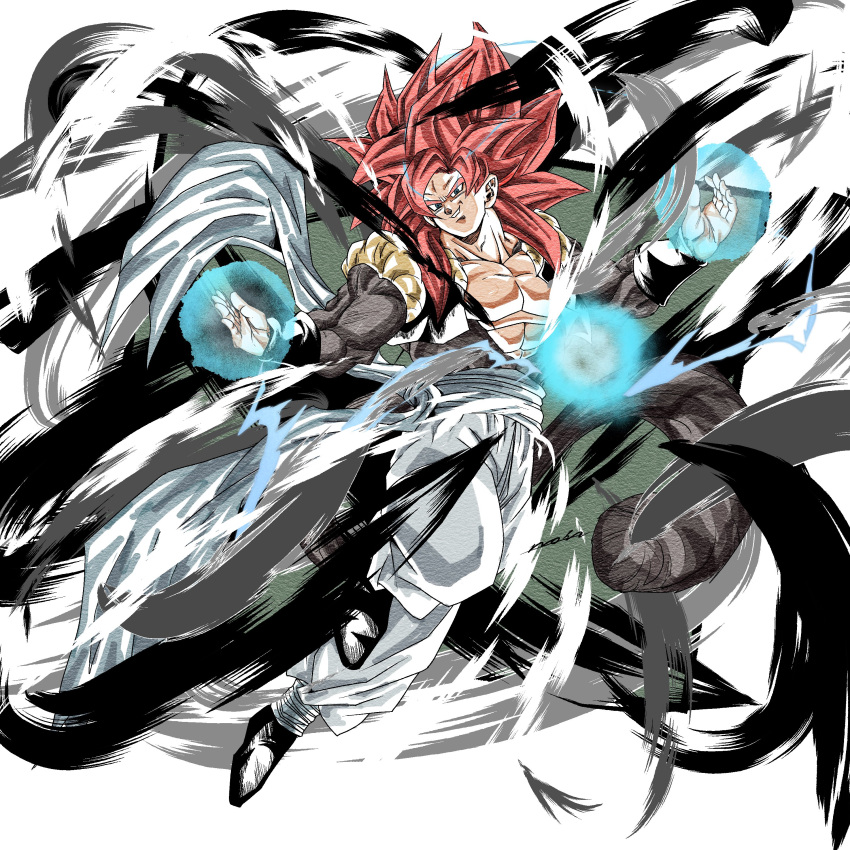 Safebooru - 1boy absurdres aura black vest body fur brown fur dragon ...