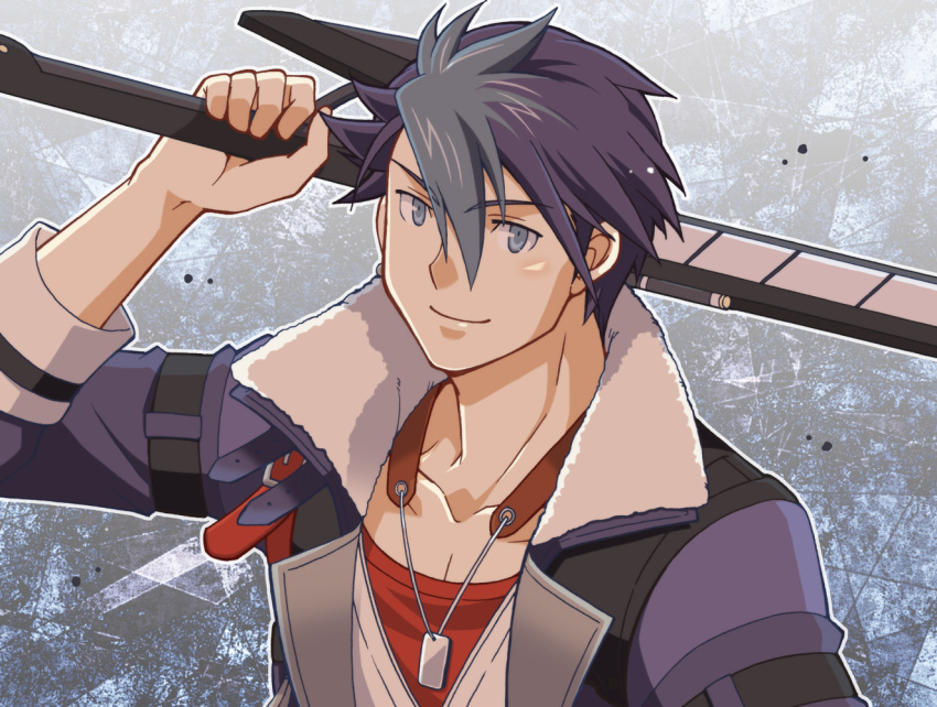 Safebooru - 1boy ashibe-kaoru blue background blue coat blue eyes blue ...