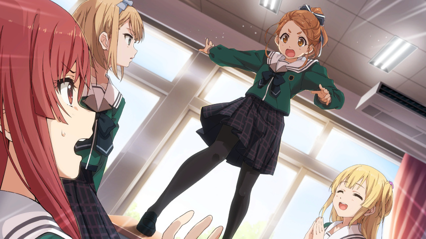 Safebooru - 22/7 22/7 ongaku no jikan 4girls air conditioner black footwear black pantyhose ...