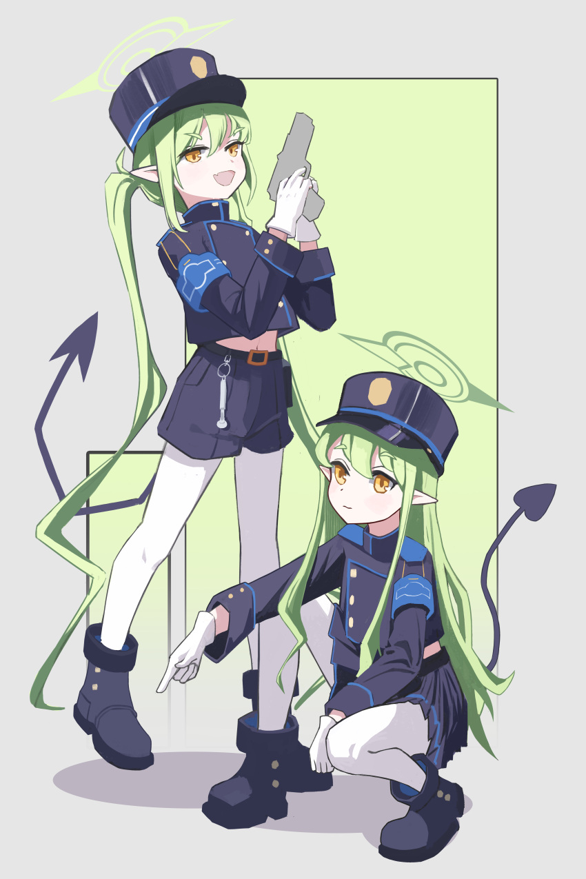 Safebooru - 2girls :d absurdres armband belt black belt blue archive blue armband blue footwear ...