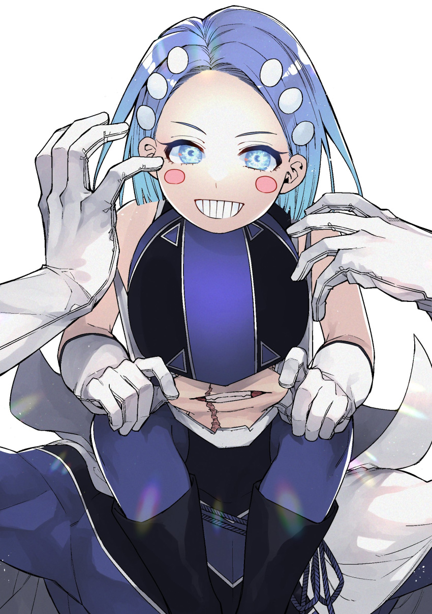 Safebooru - 1boy 1girl aizome komachi black footwear black hair blue ...