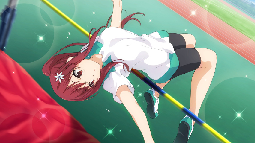 Safebooru - 1girl 22/7 22/7 ongaku no jikan bike shorts black shorts blurry depth of field dutch ...