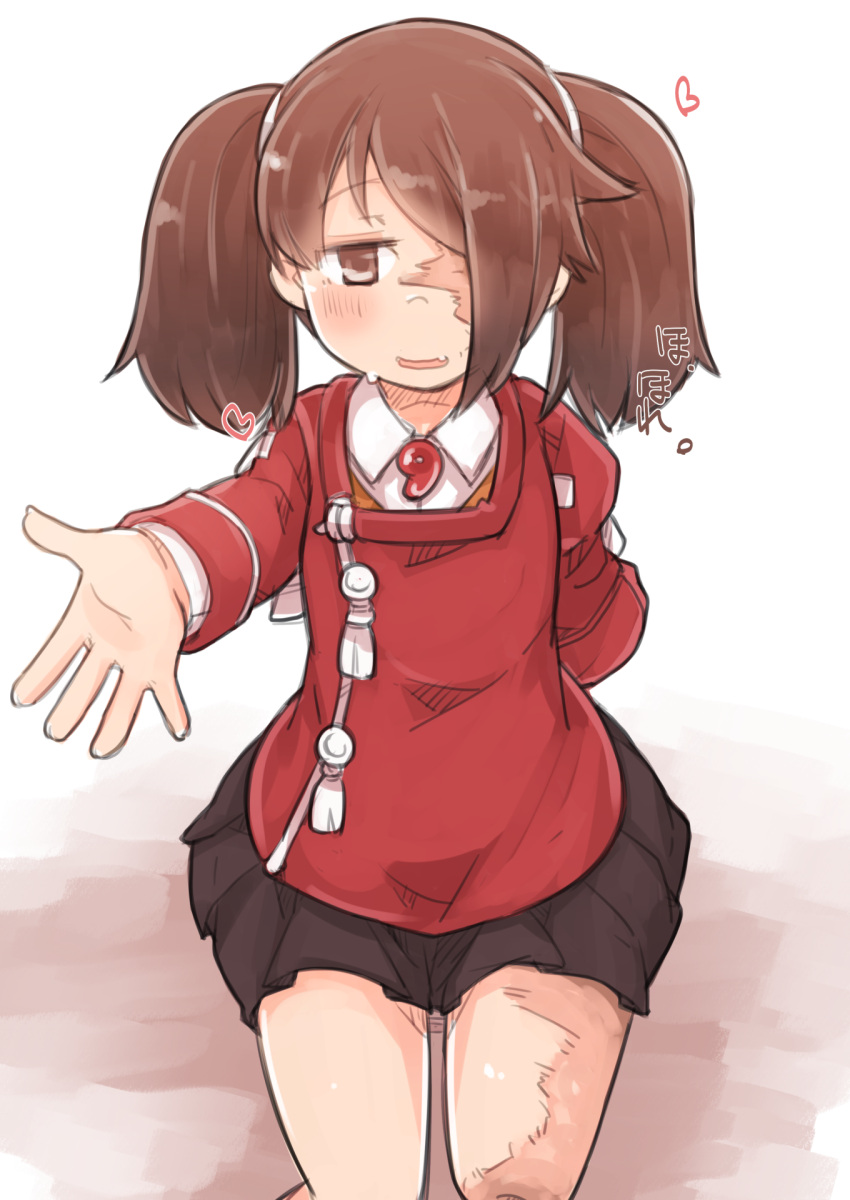 Safebooru - 1girl amputee asymmetrical bangs blush brown eyes brown ...