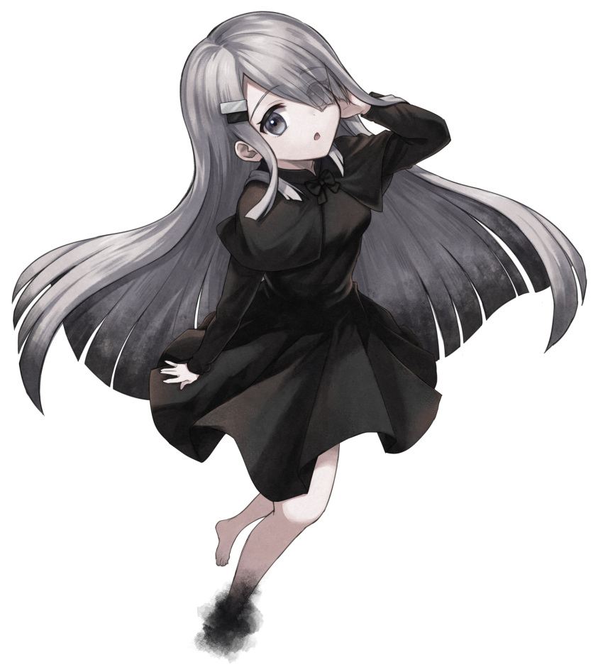 Safebooru - 1girl black capelet black dress capelet dress hair ornament hairpin highres long ...