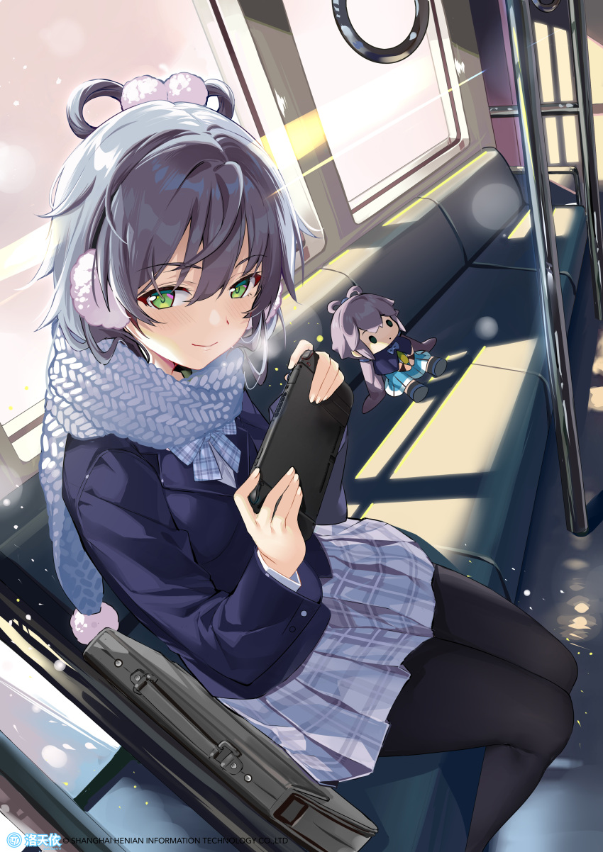 Safebooru - 1girl absurdres black pantyhose blazer blue bow blue bowtie ...