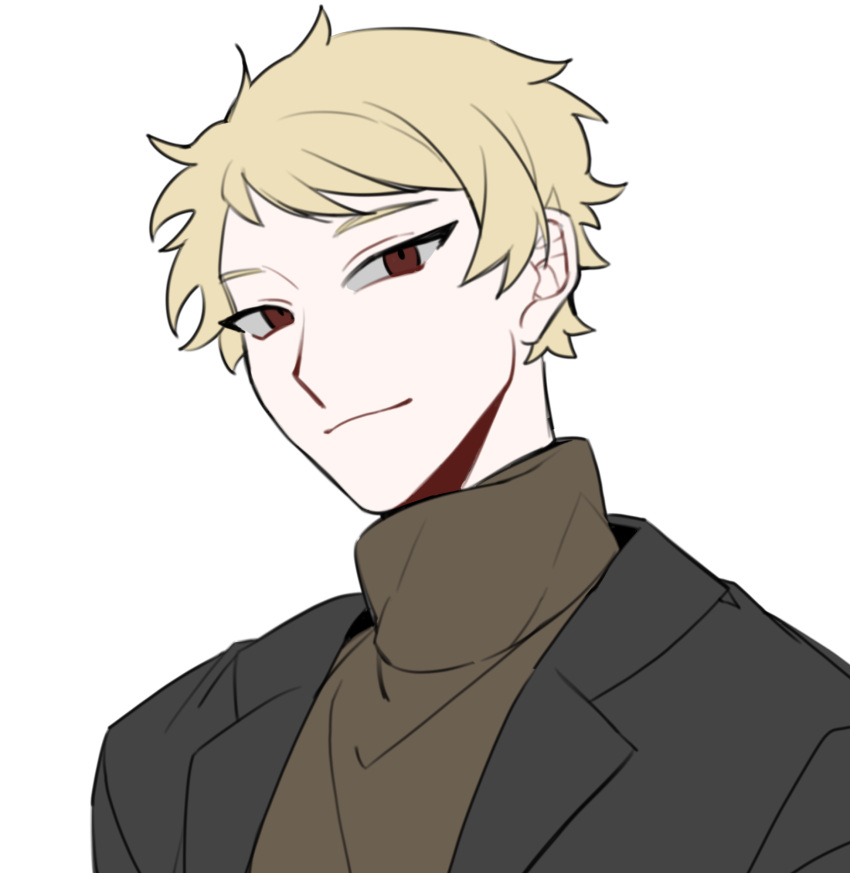 Safebooru - 1boy atou haruki black jacket blonde hair brown sweater closed mouth gomnyong ...