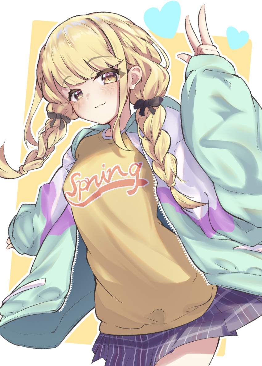Safebooru - 1girl absurdres blonde hair blue skirt blush braid fujita kotone gakuen idolmaster ...