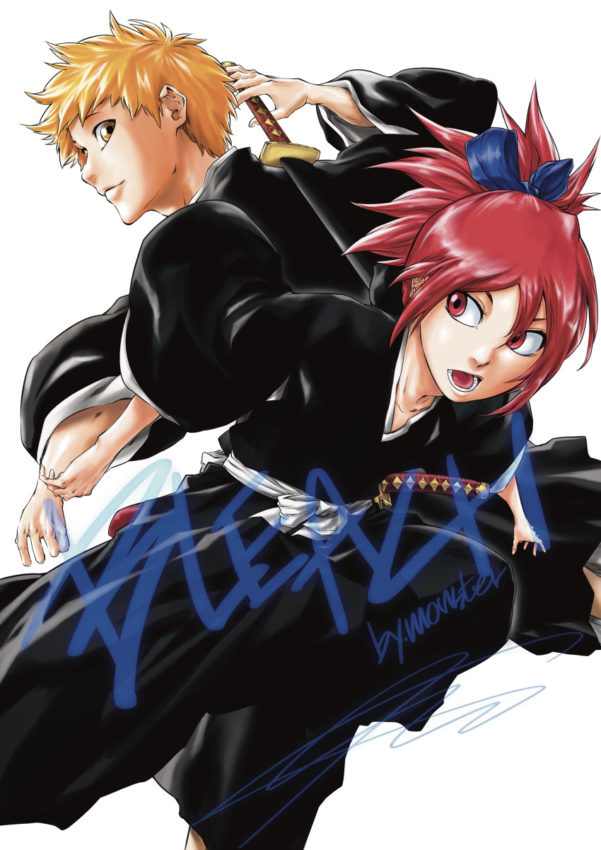 Safebooru - 1boy 1girl abarai ichika absurdres artist name black hakama ...