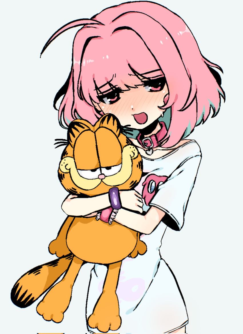 Safebooru - 1girl blush cat collar female garfield garfield (character ...