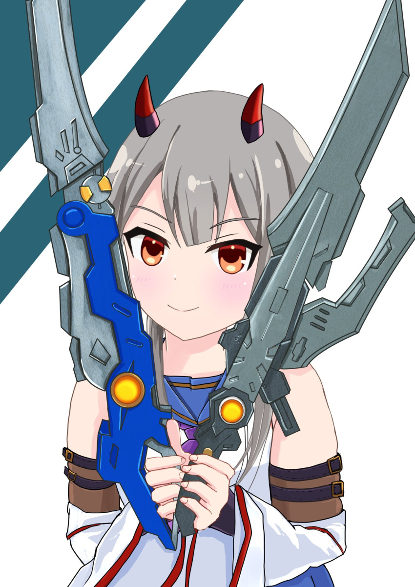 Safebooru - 1girl arm belt assault lily bare shoulders belt belt buckle black belt blue ...