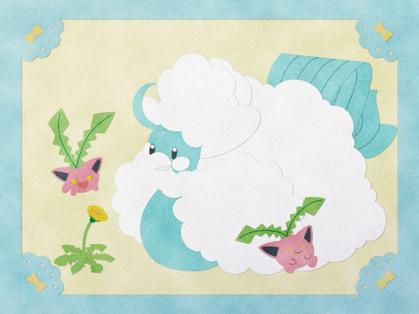 Safebooru - altaria animal focus black eyes blank eyes blue border ...