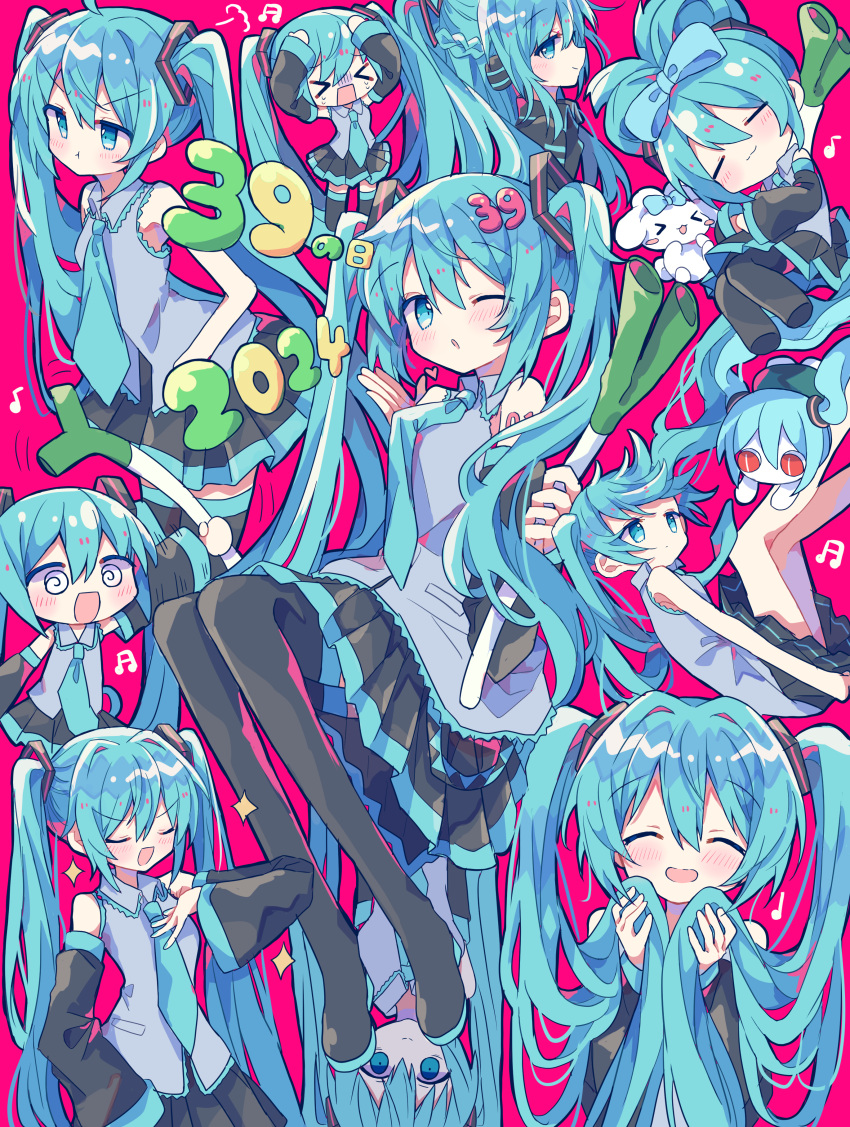 Safebooru - 1girl 2024 :t @ @ absurdres aimaina blue eyes blue hair closed eyes closed mouth ...