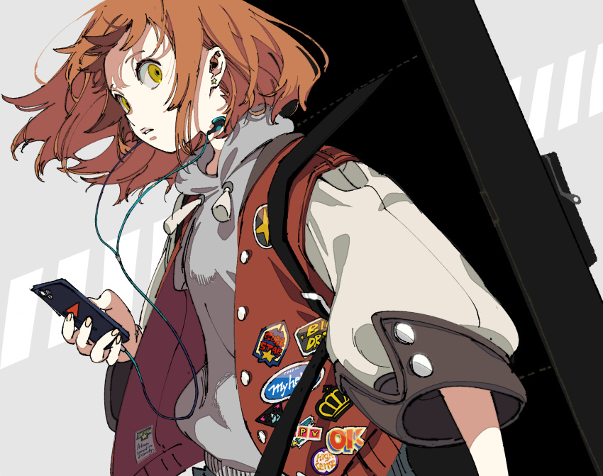 Safebooru 1girl Cable Cellphone Earphones Earphones Highres Holding 7517