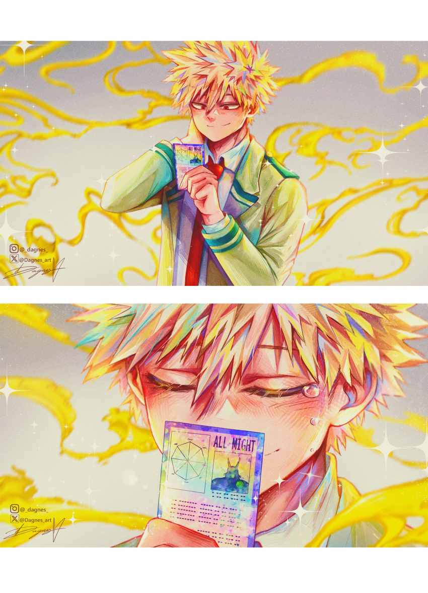 Safebooru - 1boy absurdres all might arm behind head bakugou katsuki ...