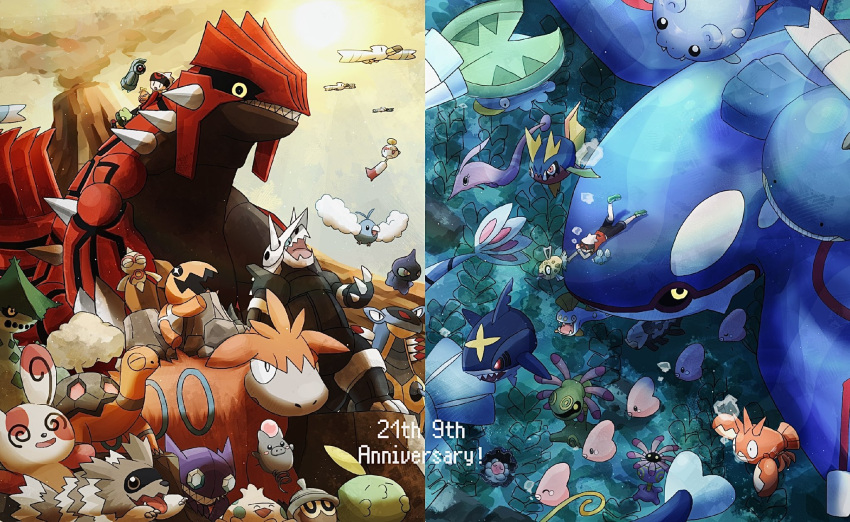 Safebooru - 2boys aggron animal focus anniversary armaldo baltoy beldum ...