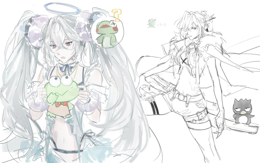 Safebooru - 0 caxaver 2girls ? alpha (punishing: gray raven) alternate costume asymmetrical ...