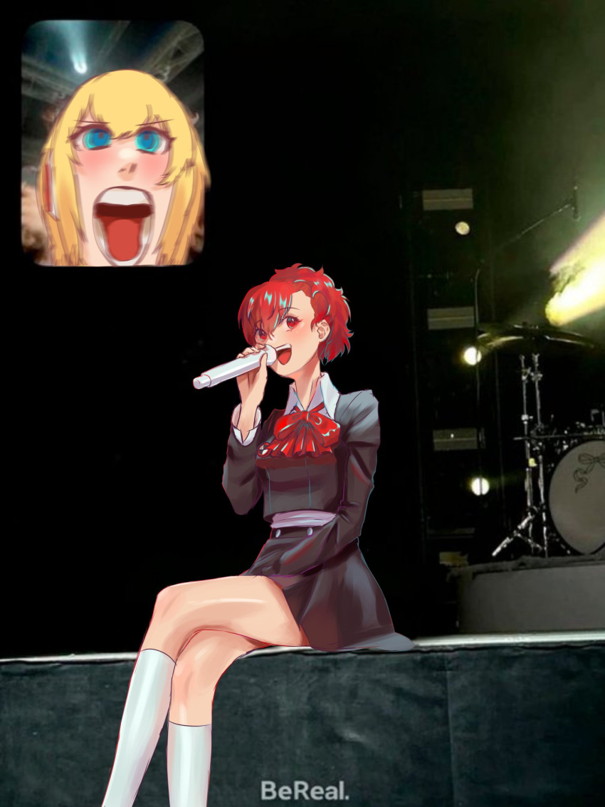 Safebooru - 2girls aegis (persona) android black jacket black skirt ...