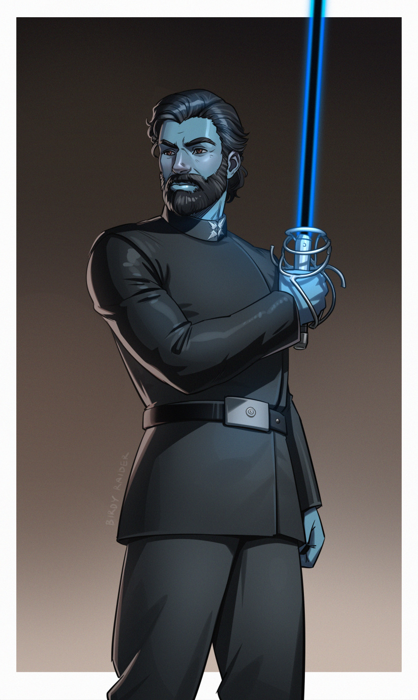 Safebooru - 1boy absurdres alien beard belt birdyraider black belt ...