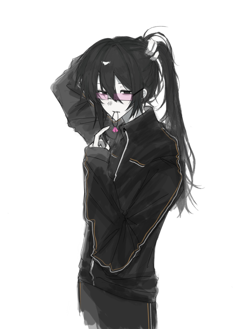 Safebooru - 1boy absurdres black eyes black hair black jacket black pants black track suit ...