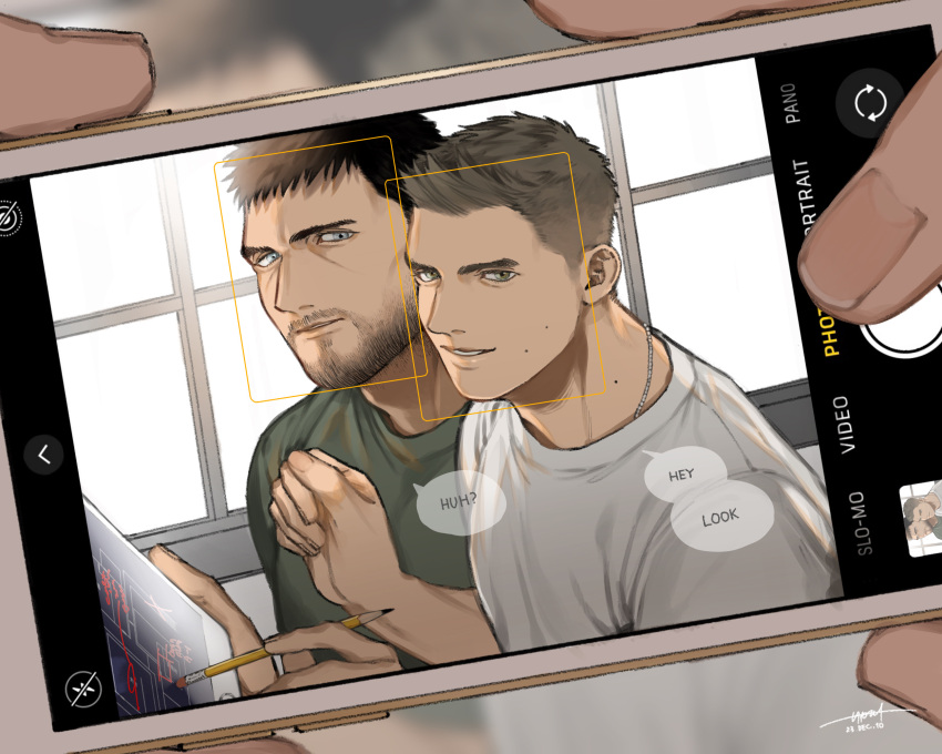 Safebooru - 2boys black hair book brown hair chris redfield english ...