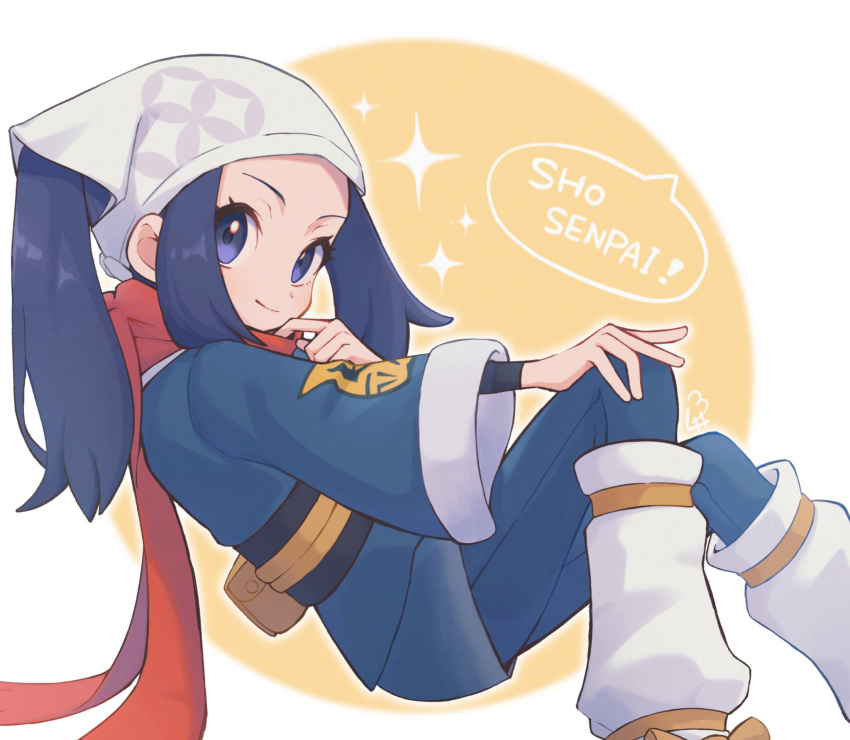 Safebooru - 1girl akari (pokemon) black sash black shirt blue eyes ...