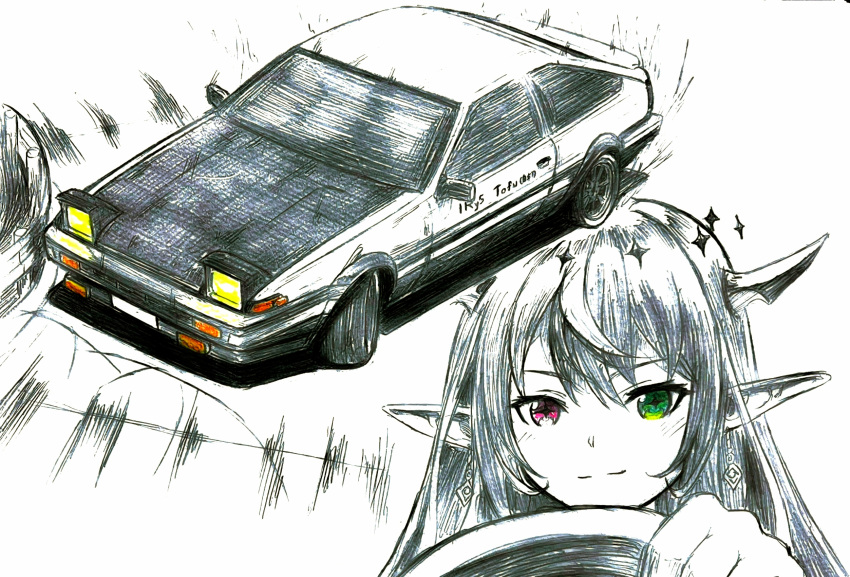 Safebooru - absurdres car carbonated love (hololive) drifting from ...